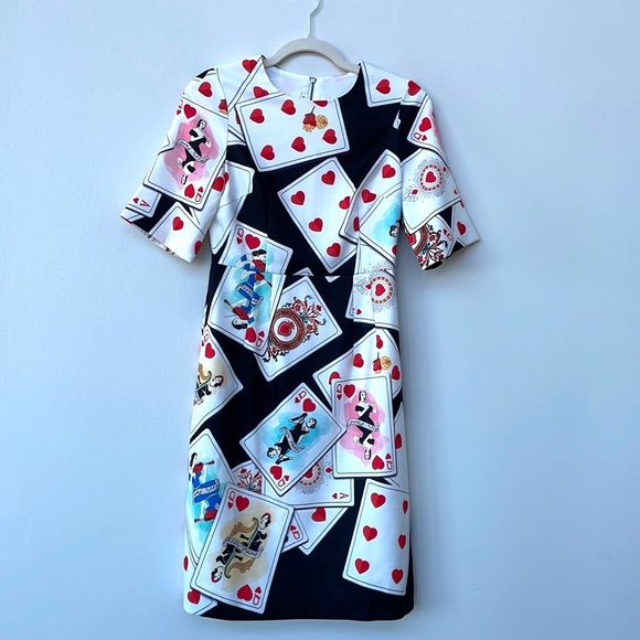 Dresses | Dolce Gabbana Inspired Queen Of Hearts Playing Cards Dress S ...